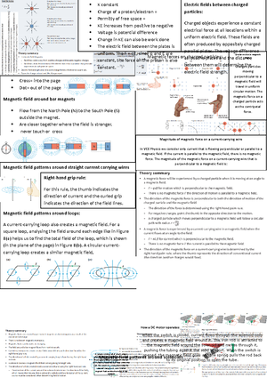 Physics Exam Cheat Sheet - Kinematics Projectile motion Where: 𝐹𝑐 is ...