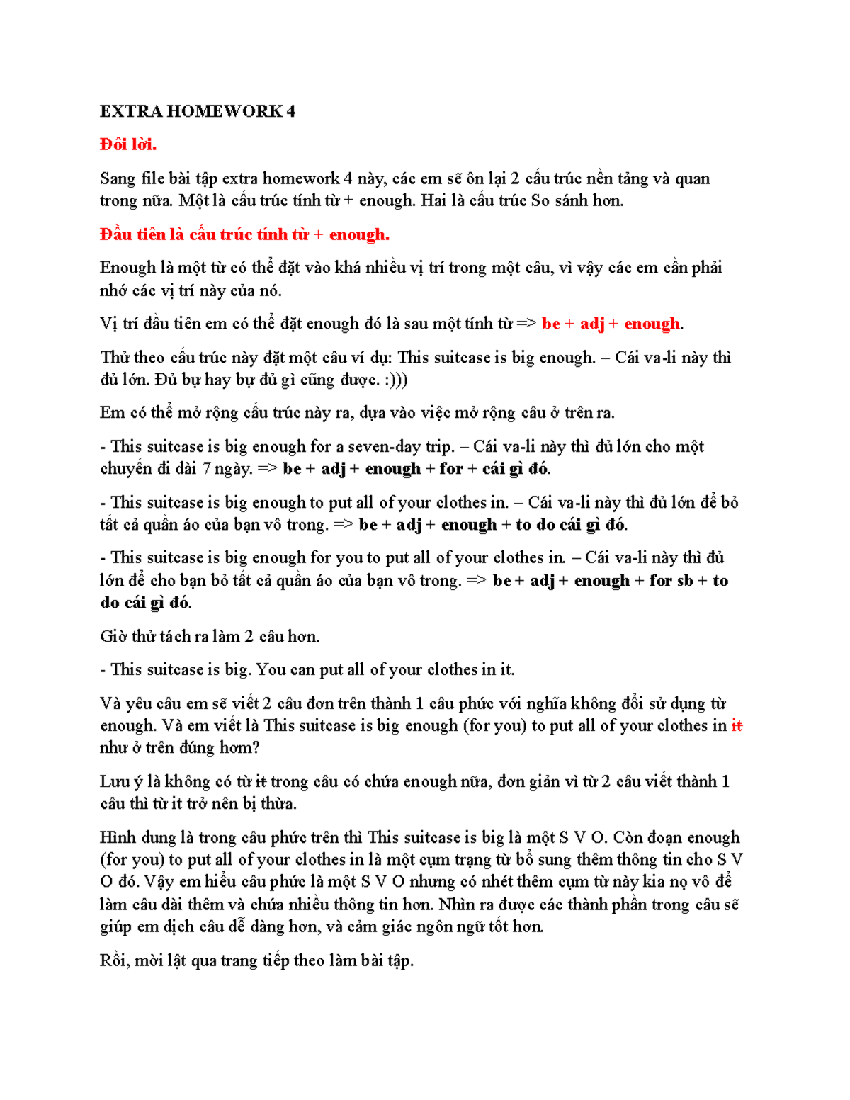 Extra Homework 4 - Bài tập c4 kth - EXTRA HOMEWORK 4 Đôi lời. Sang file bài tập extra homework 4 ...