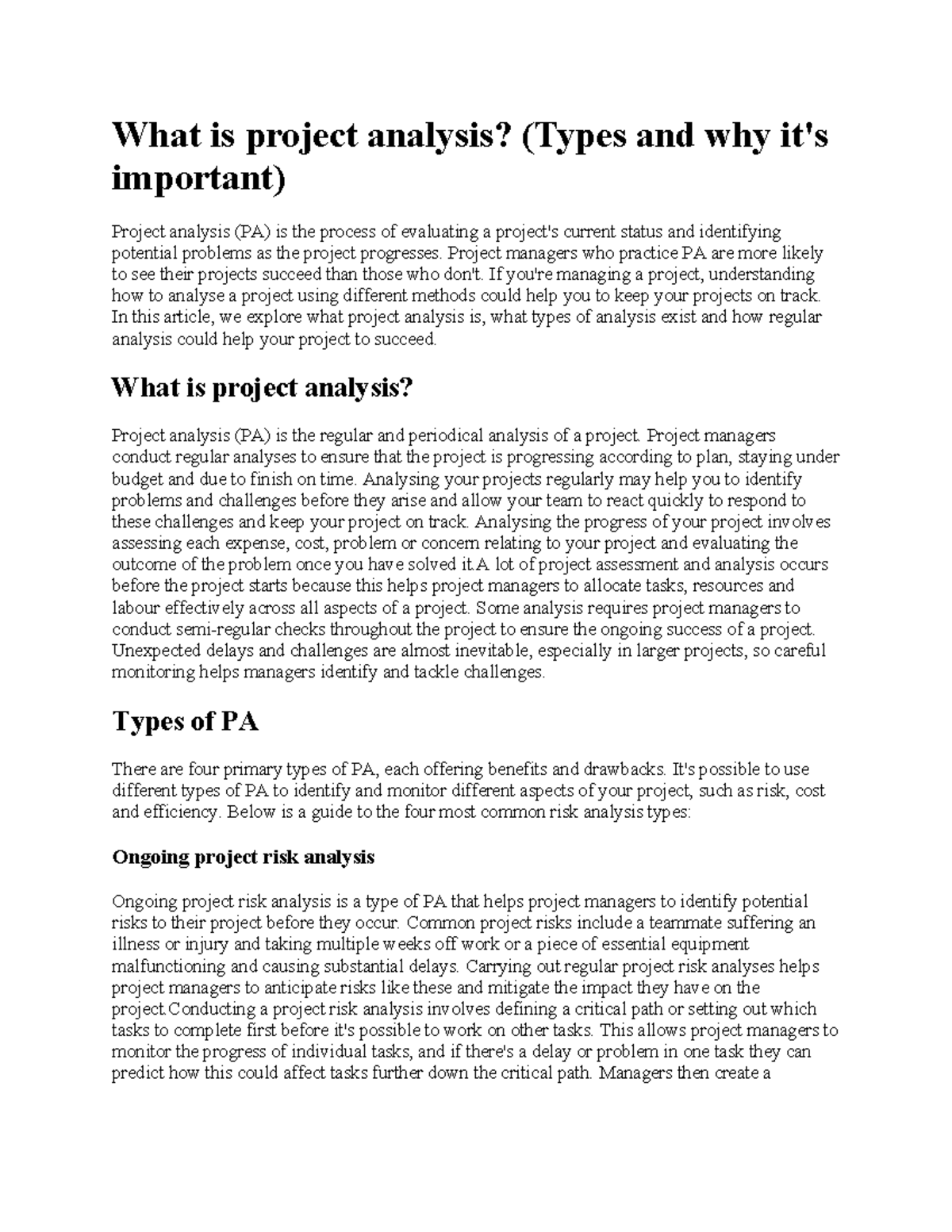 Project Analysis - What is project analysis? (Types and why it's ...