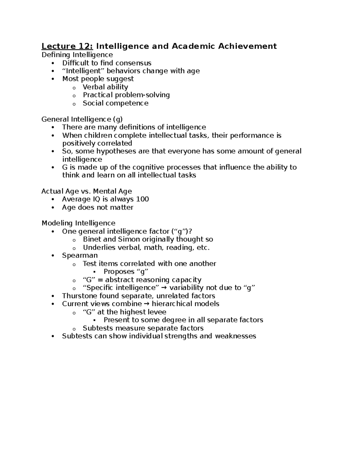 Child Psychology Chapter 8 - Intelligence and Academic Achievement ...