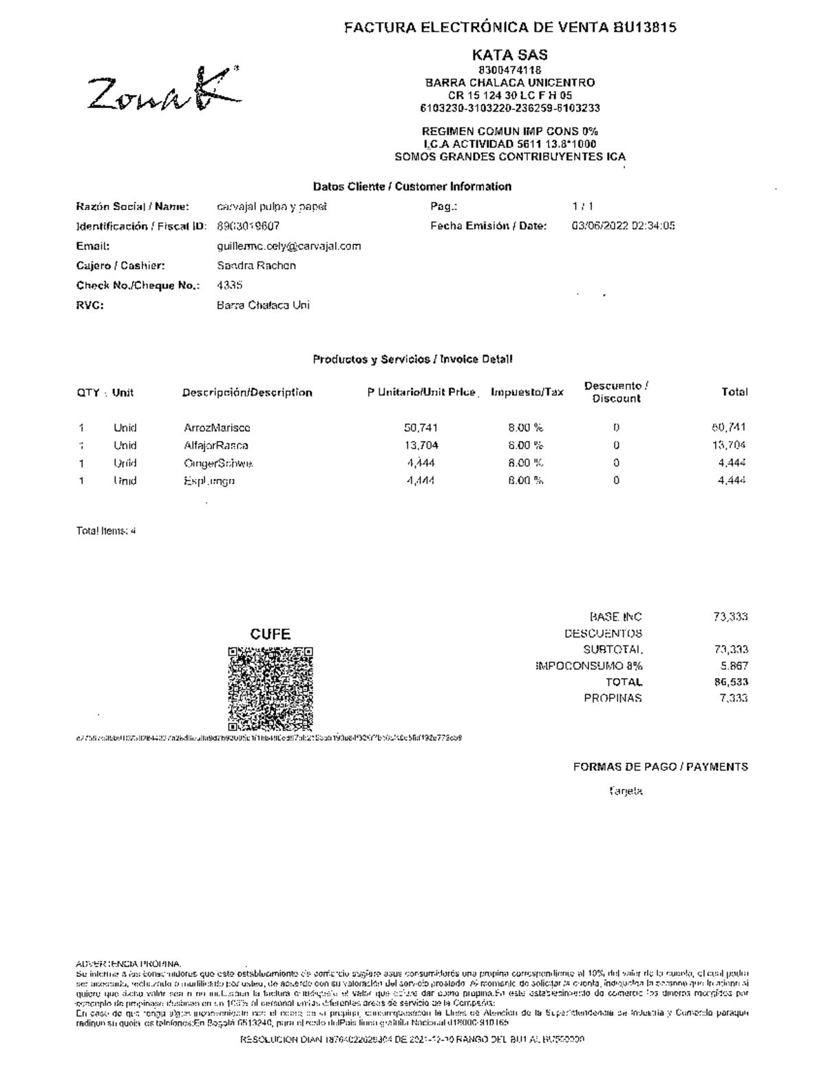 KATA SAS - facturas - Fundamentos de Mercadeo - Studocu
