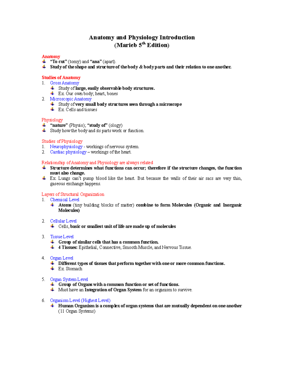 Anatomy Introduction and Cells - Anatomy and Physiology Introduction ...