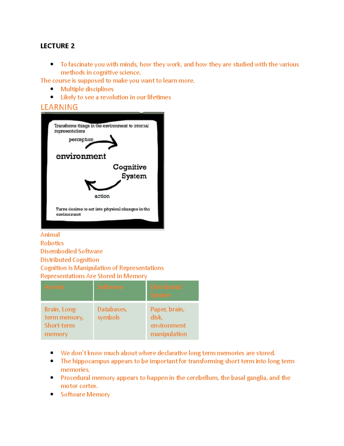 CGSC Midterm 1 Notes - LECTURE 2 To fascinate you with minds, how they ...