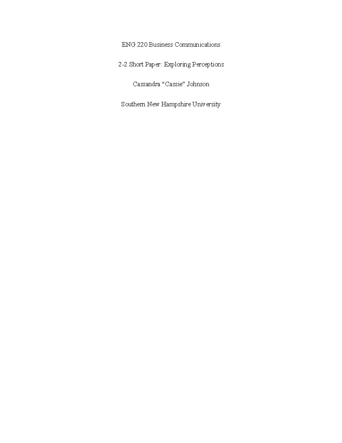 Module 2-2 Short Paper For Module 2 assignment - ENG 220 Business ...