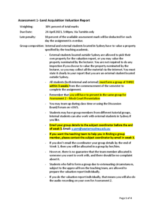Lecture 1 of 12 - Statutory Valuation PP PDF 2021 - SCHOOL OF BUSINESS ...