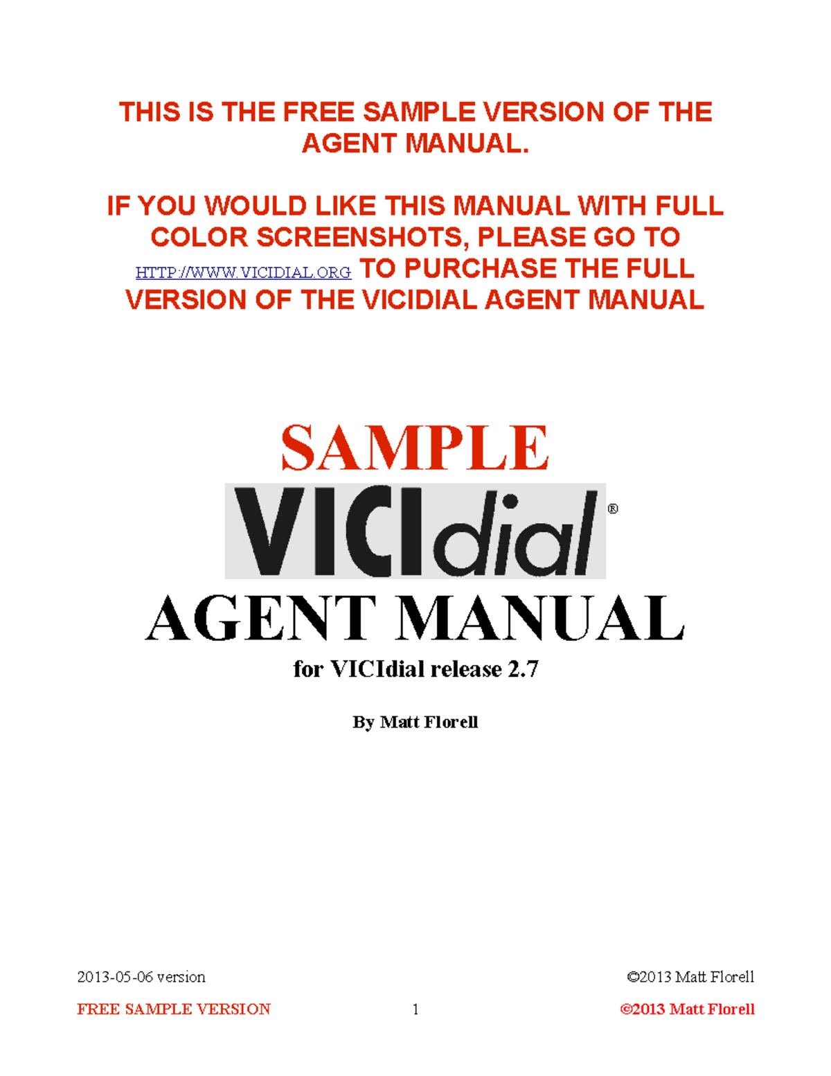 Agent Manual Low Res BW - Nil - THIS IS THE FREE SAMPLE VERSION OF THE ...