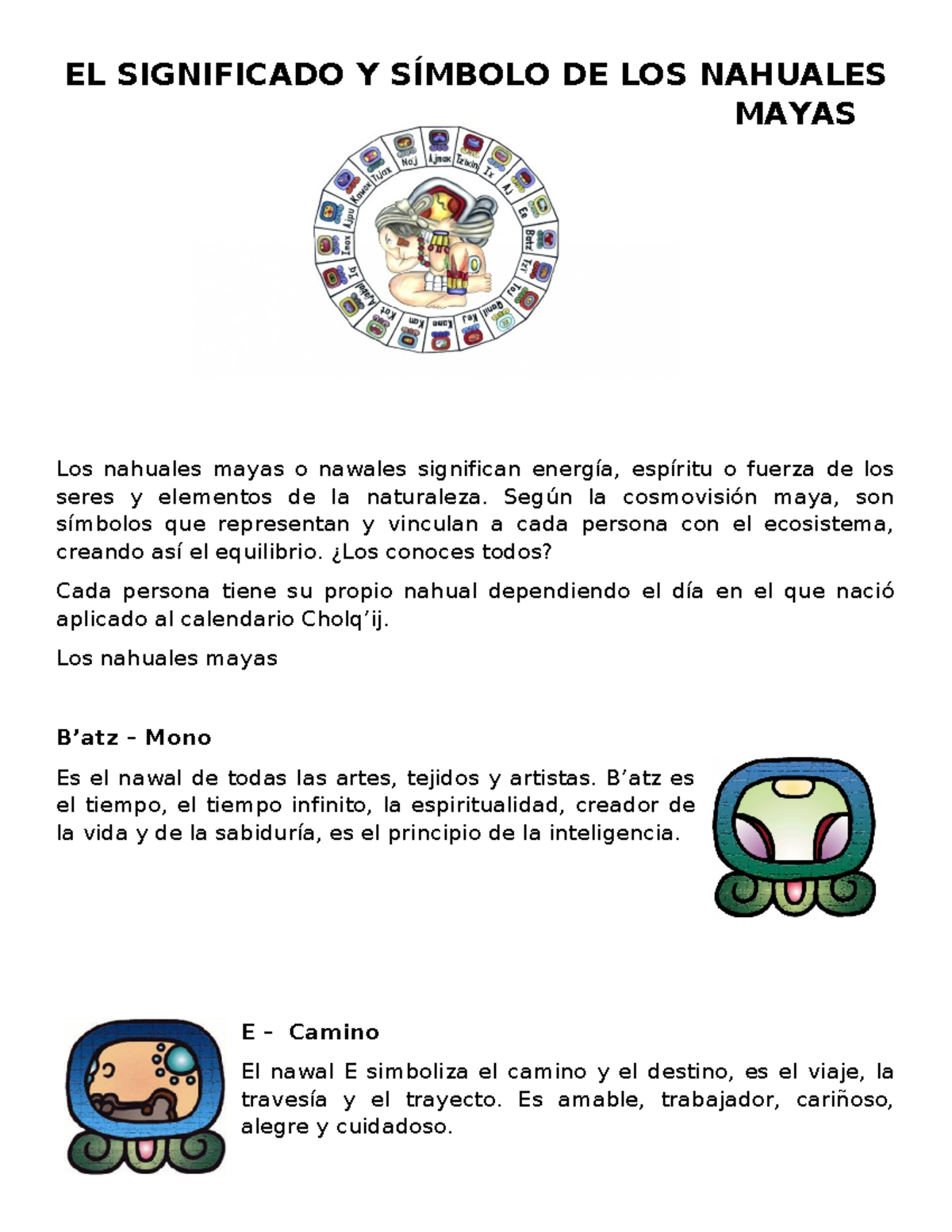 EL Significado Y Símbolo DE LOS Nahuales Mayas - EL SIGNIFICADO Y ...