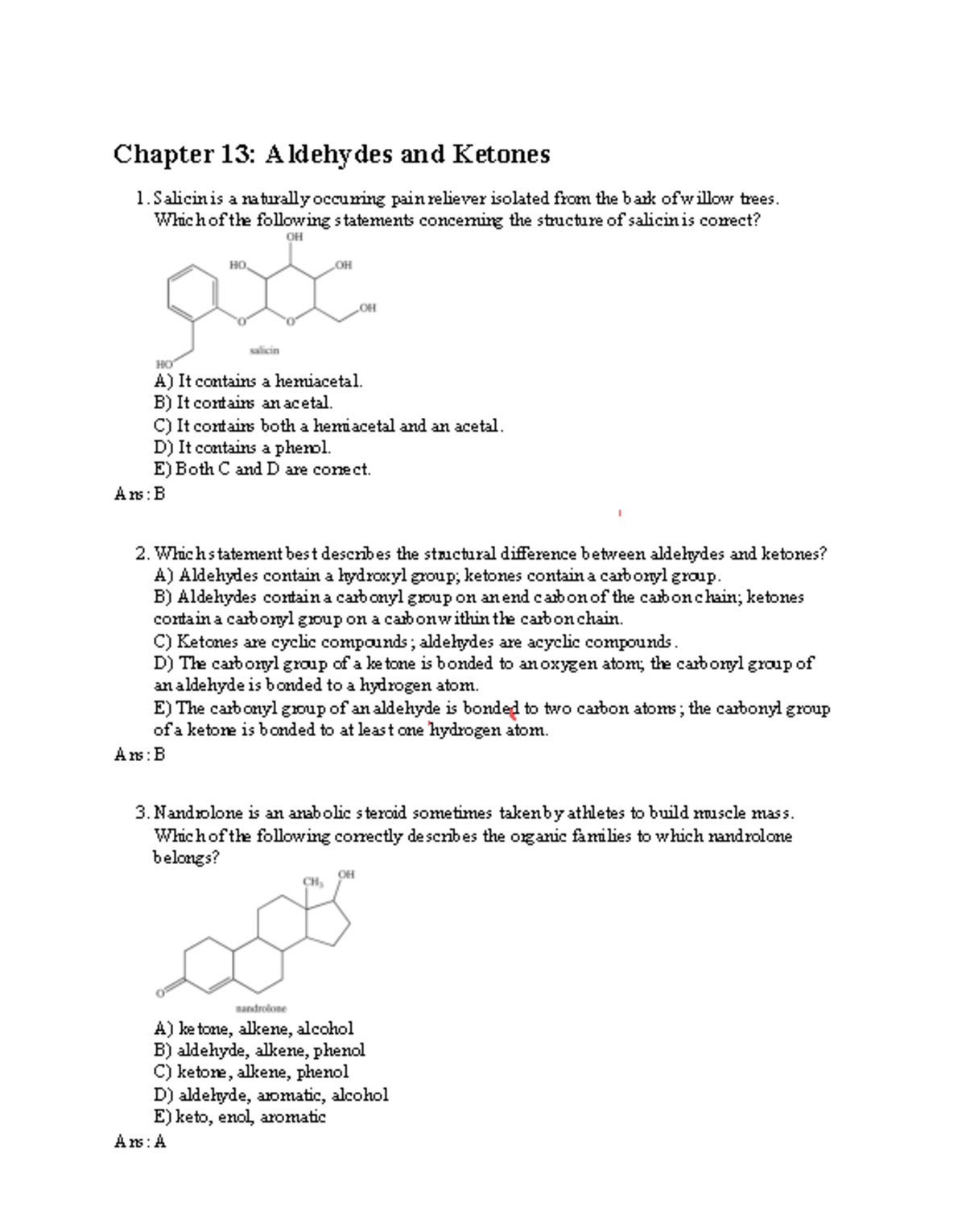 Chapter 13 Aldehydes and Ketones JA edit - Chapter 13: Aldehydes and ...
