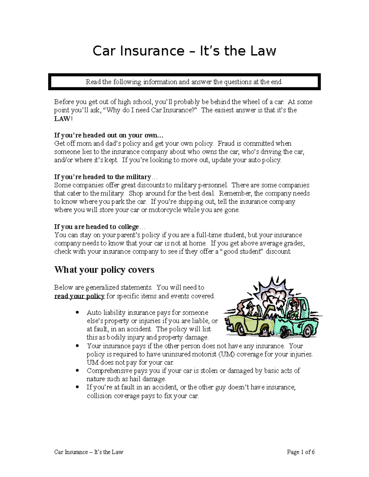 Car Insurance - It's the Law - Car Insurance – It’s the Law Read the ...