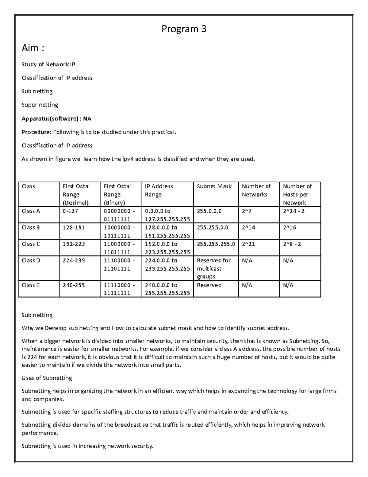 Program 3 - practical file ipu computernetwrok edc campus - Program 3 ...