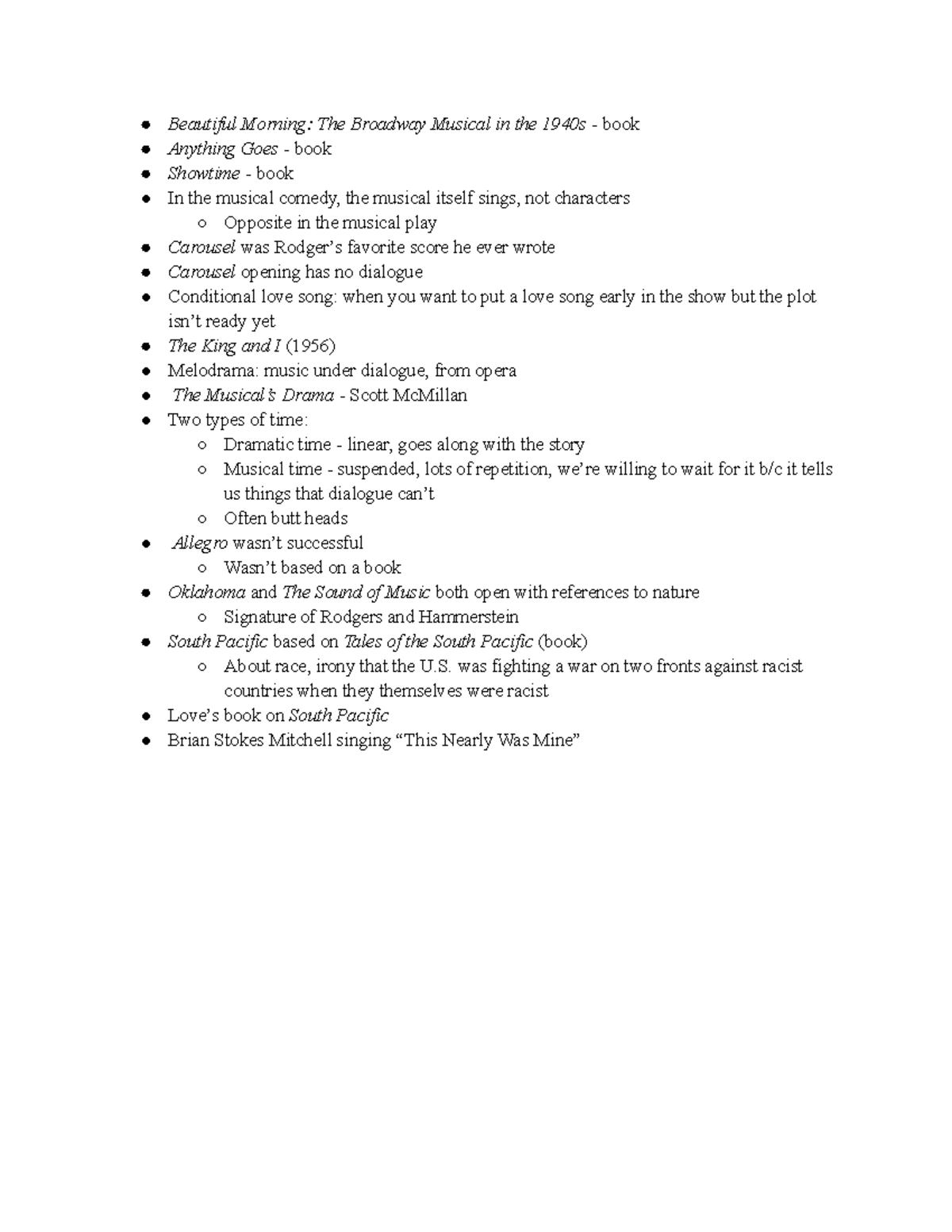 Notes 2 4 - Prof. Jim Lovensheimer - Beautiful Morning: The Broadway ...