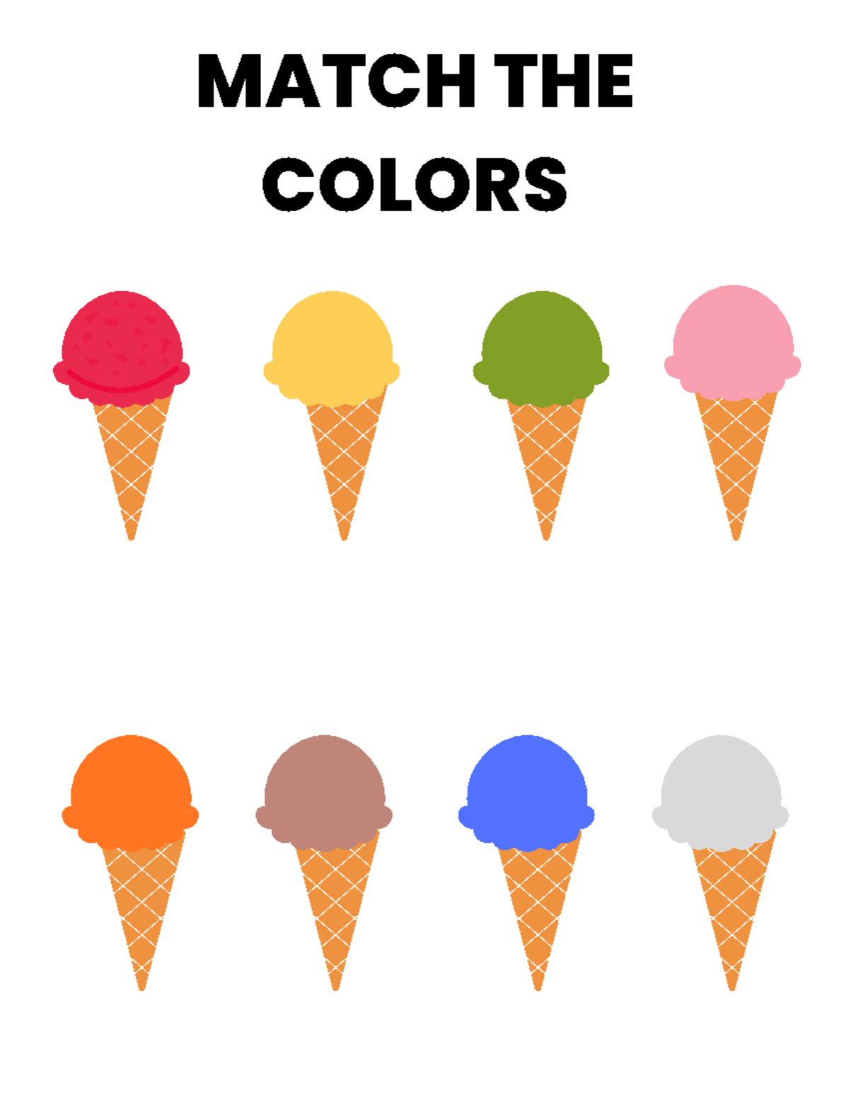 DIY Toddler BOOK - MATCH THE COLORS Red Yellow Green Orange Pink MATCH ...