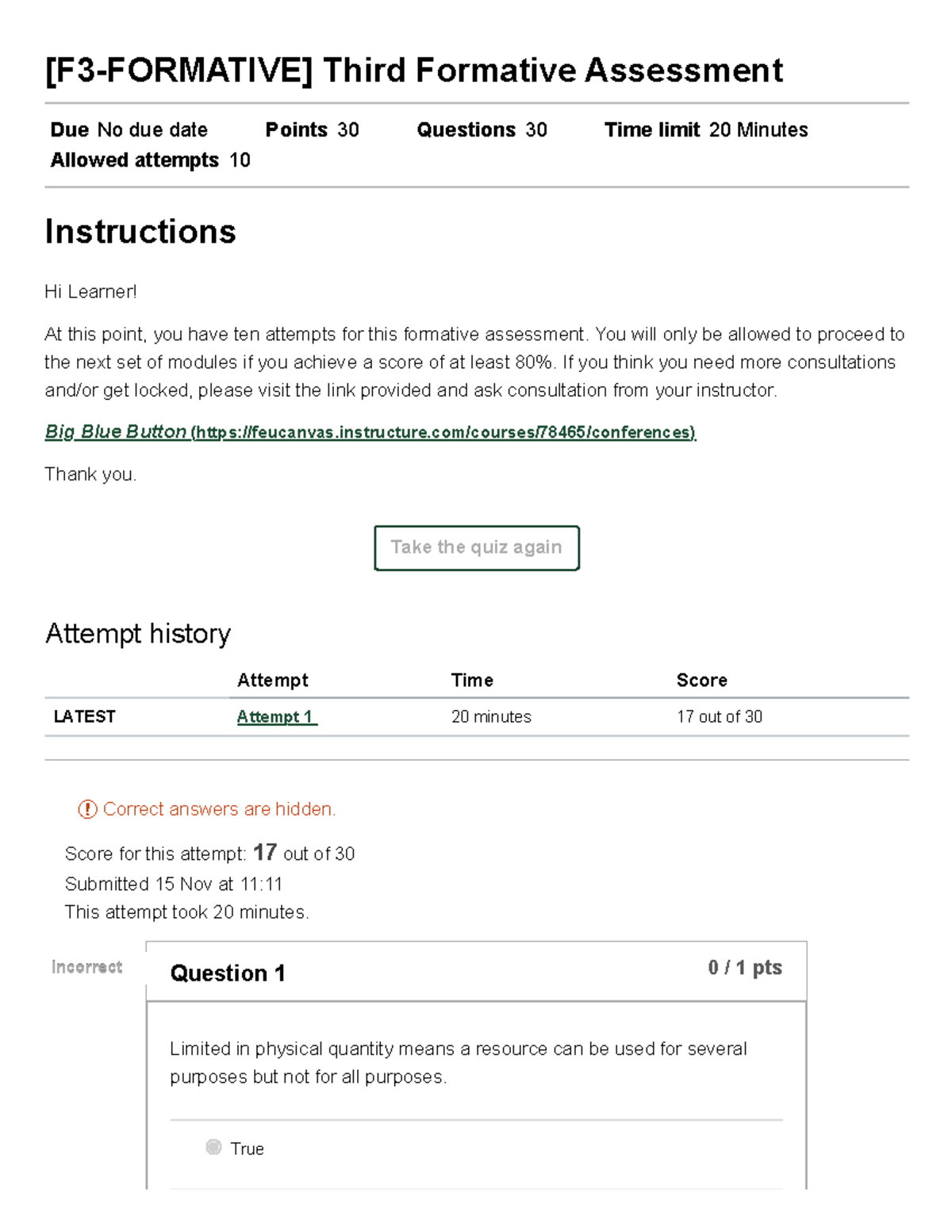 Boom - FORMATIVE - [F3-FORMATIVE] Third Formative Assessment Due No due date Points 30 Questions ...