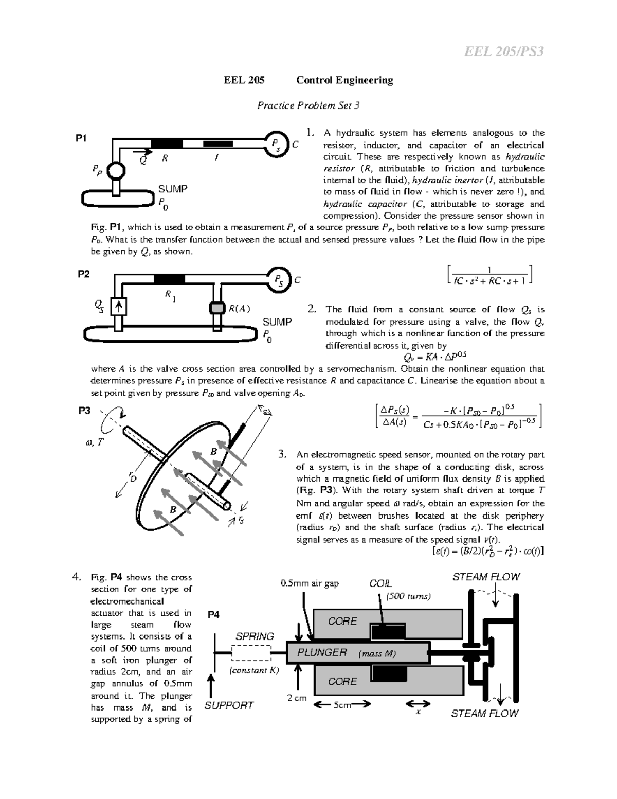 EEL205 Problem set 3 - tut3 - EEL 205 Control Engineering Practice ...