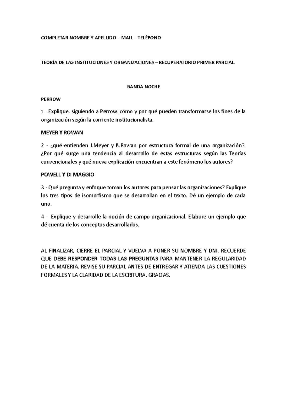 2021 primer parcial recuperatorio Banda Noche - COMPLETAR NOMBRE Y ...