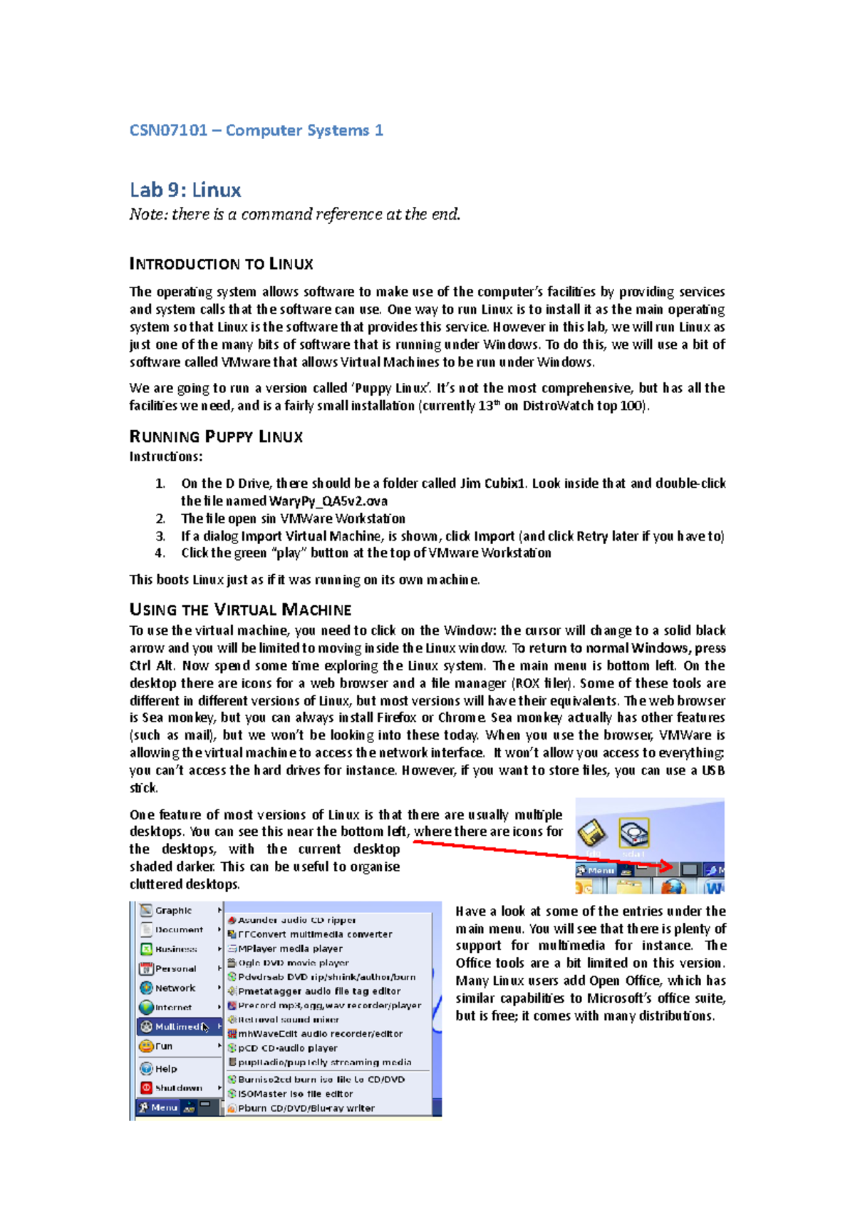 Lab 9 - Linux - Linus Intro - CSN07101 – Computer Systems 1 Lab 9 ...