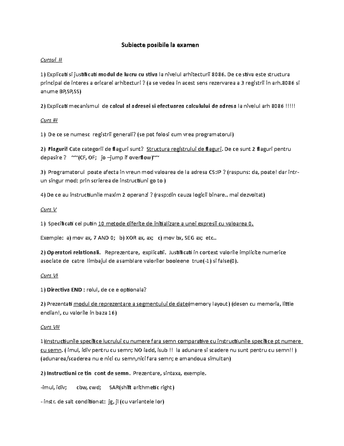 Sample/practice exam 2015, questions - Subiecte posibile la examen ...