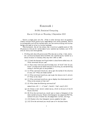Lab 1 11 Statistical Computing - Lab 1 36-350, Statistical Computing Friday, 31 August 2012 ...