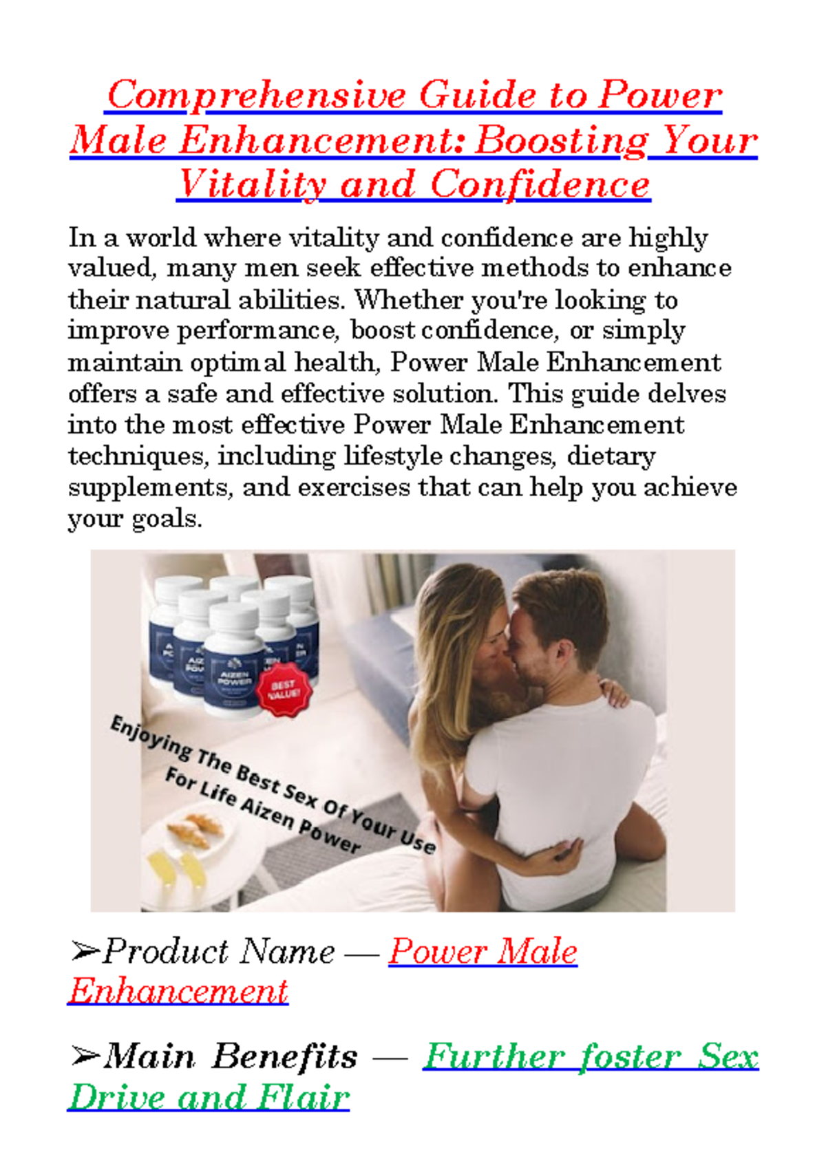 Power Male Enhancement Trial US - Comprehensive Guide to Power Male Enhancement: Boosting Your ...