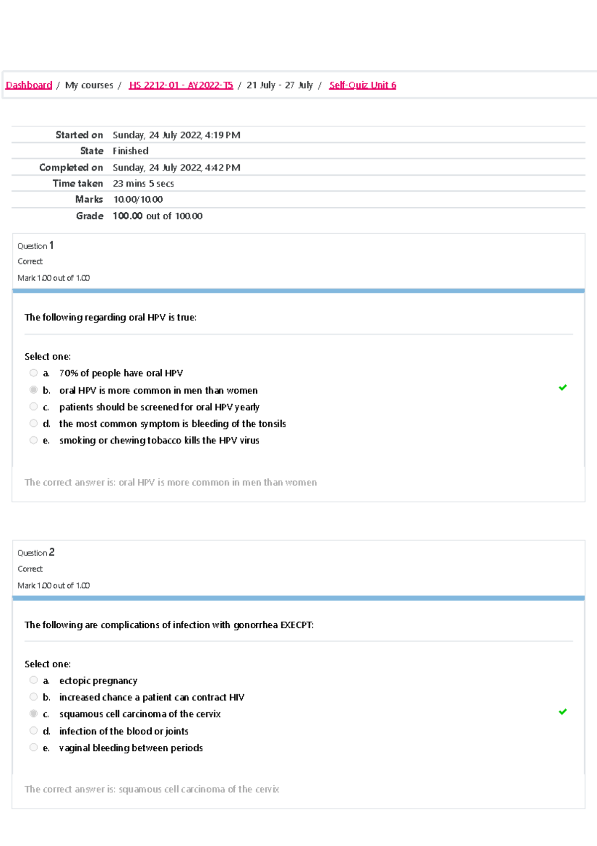 Self Quiz Unit 6 Attempt Review Started On Sunday 24 July 2022 4 19 Pm State Finished