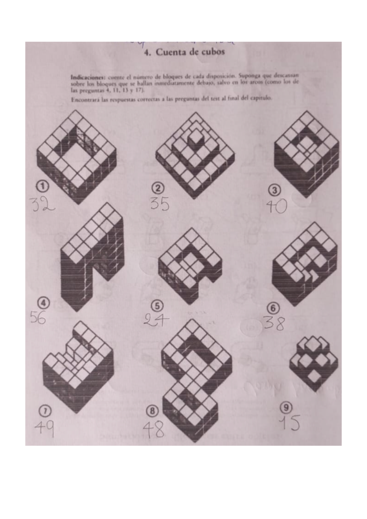 Mini deber 2 - Geometria - T 4. Cuenta de cubos Indicaciones: cuente el ...