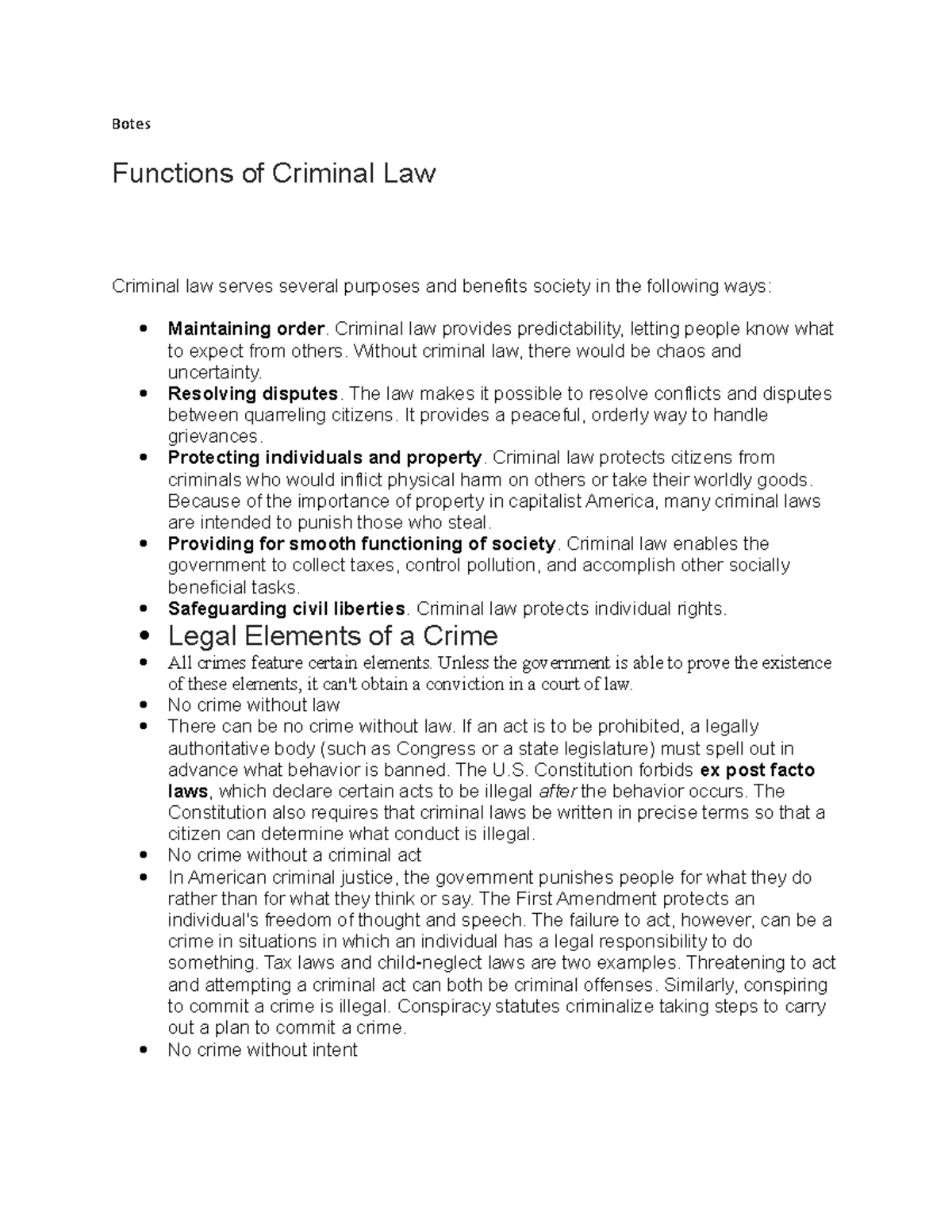 Document 55 - crime - Botes Functions of Criminal Law Criminal law ...