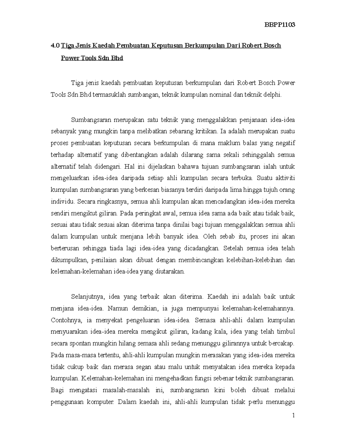 BBPP1103 b - 4 Tiga Jenis Kaedah Pembuatan Keputusan Berkumpulan Dari ...