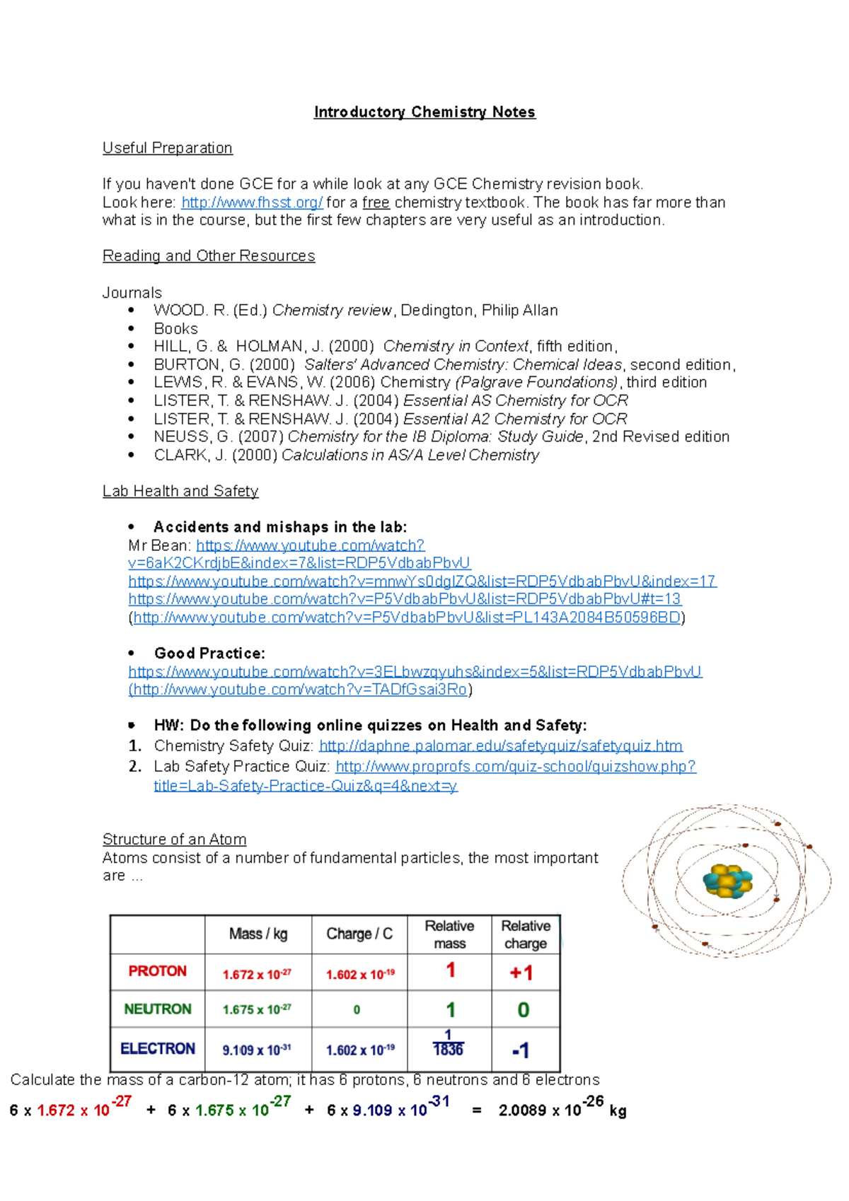 Introductory Chemistry Notes 1 - Introductory Chemistry Notes Useful ...