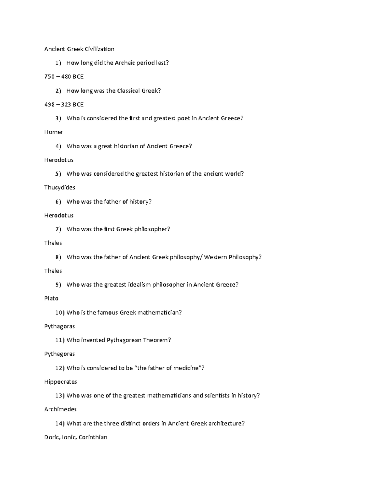 Ancient Greek Civilization - Studocu