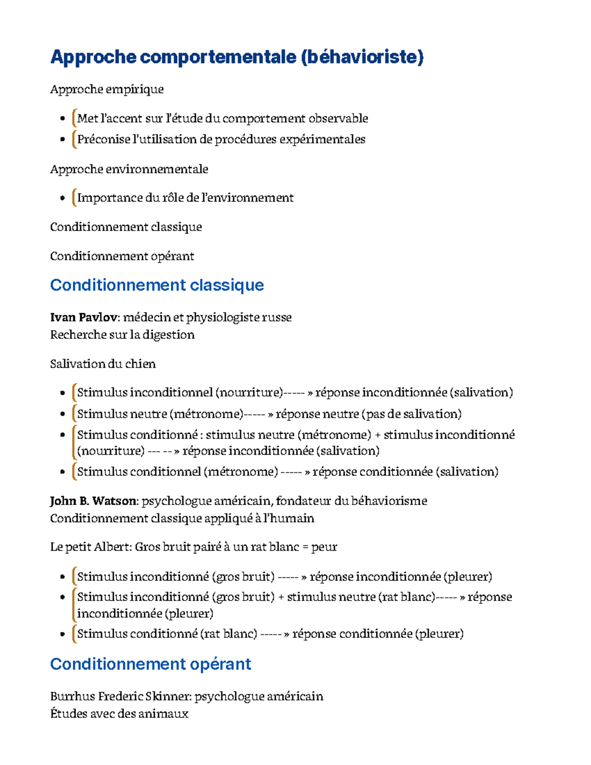 C3 Approche comportementale et approche psychodynamique de la ...