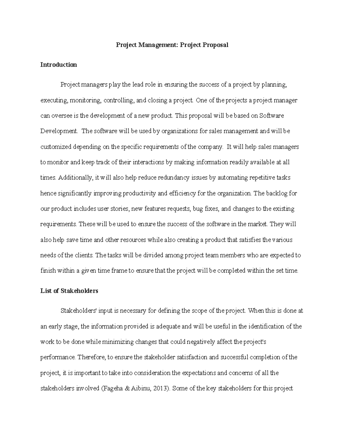 Project Management Project Proposal - Copy - Project Management ...