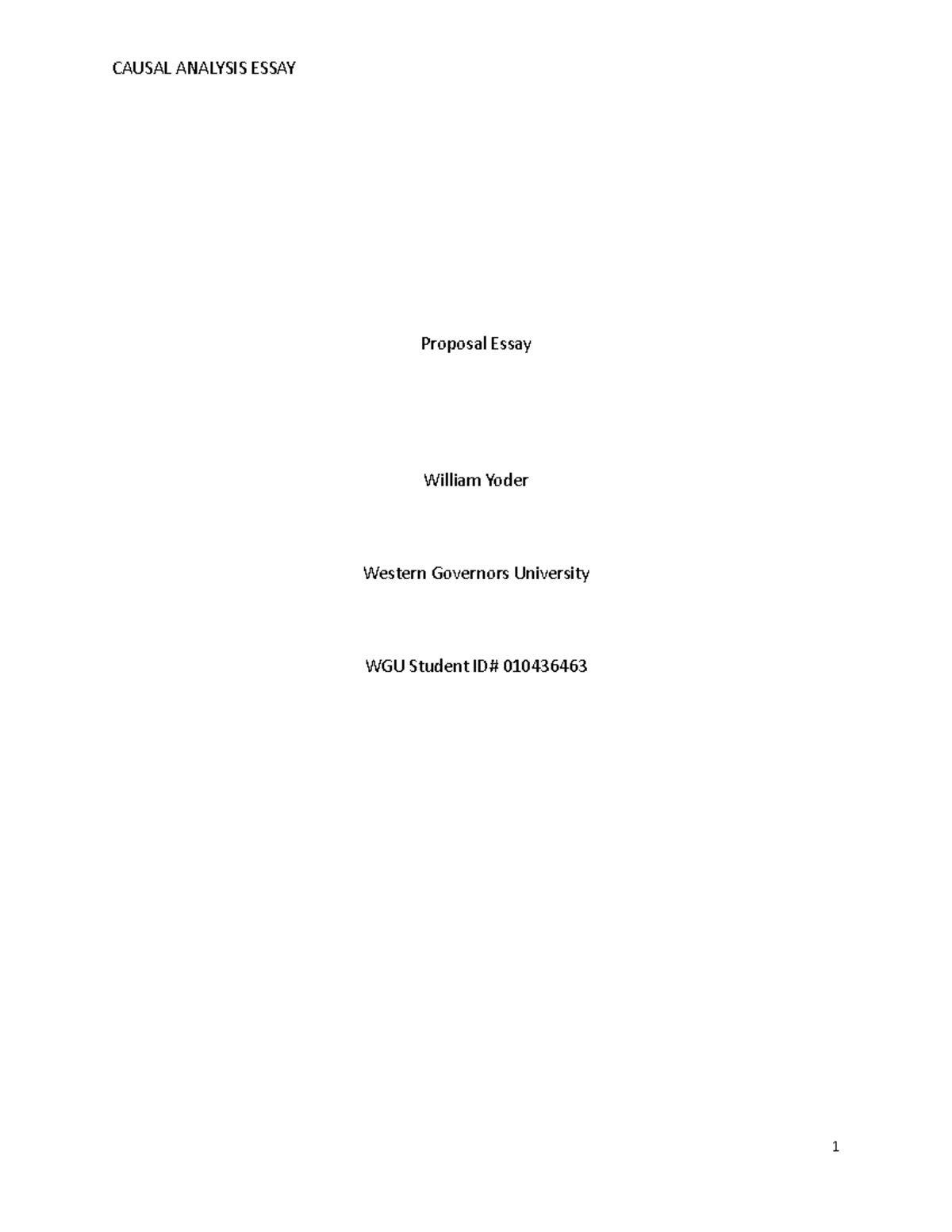 DIT1 TASK 4 - N/A - Proposal Essay William Yoder Western Governors ...