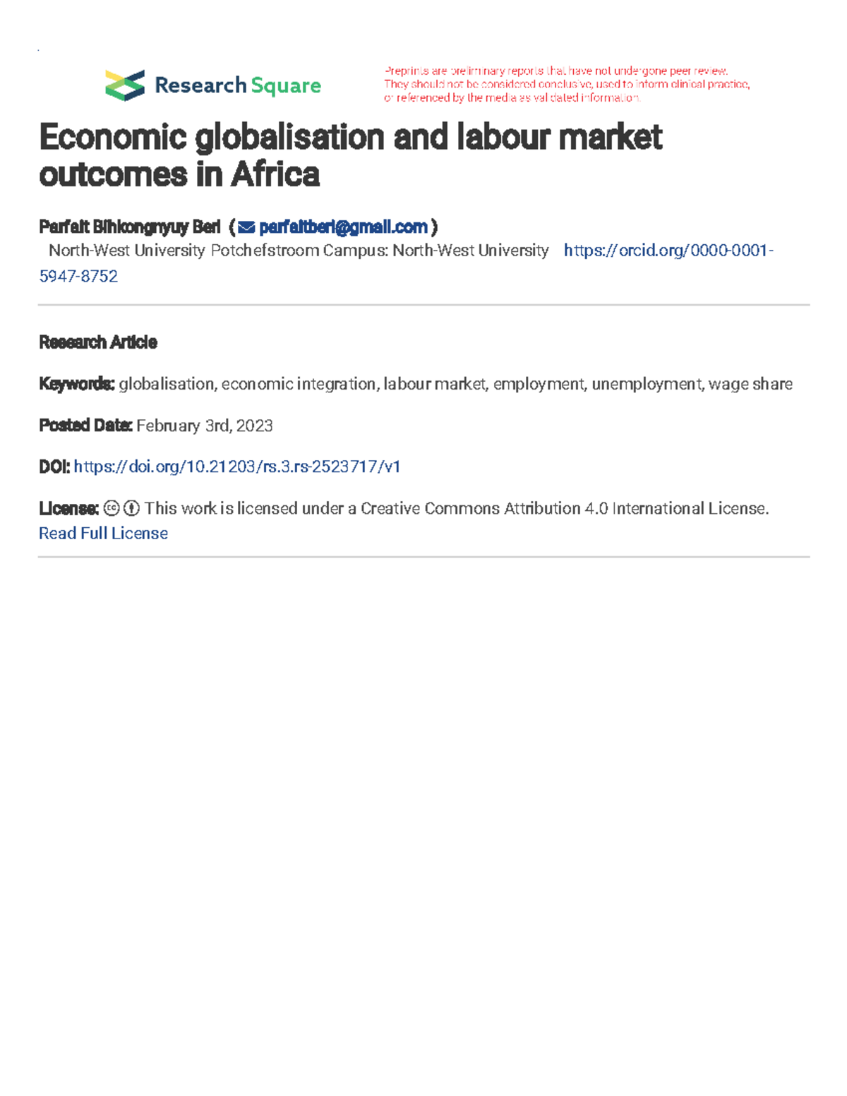 Economic globalisation and labour market - ECON 463 - Studocu