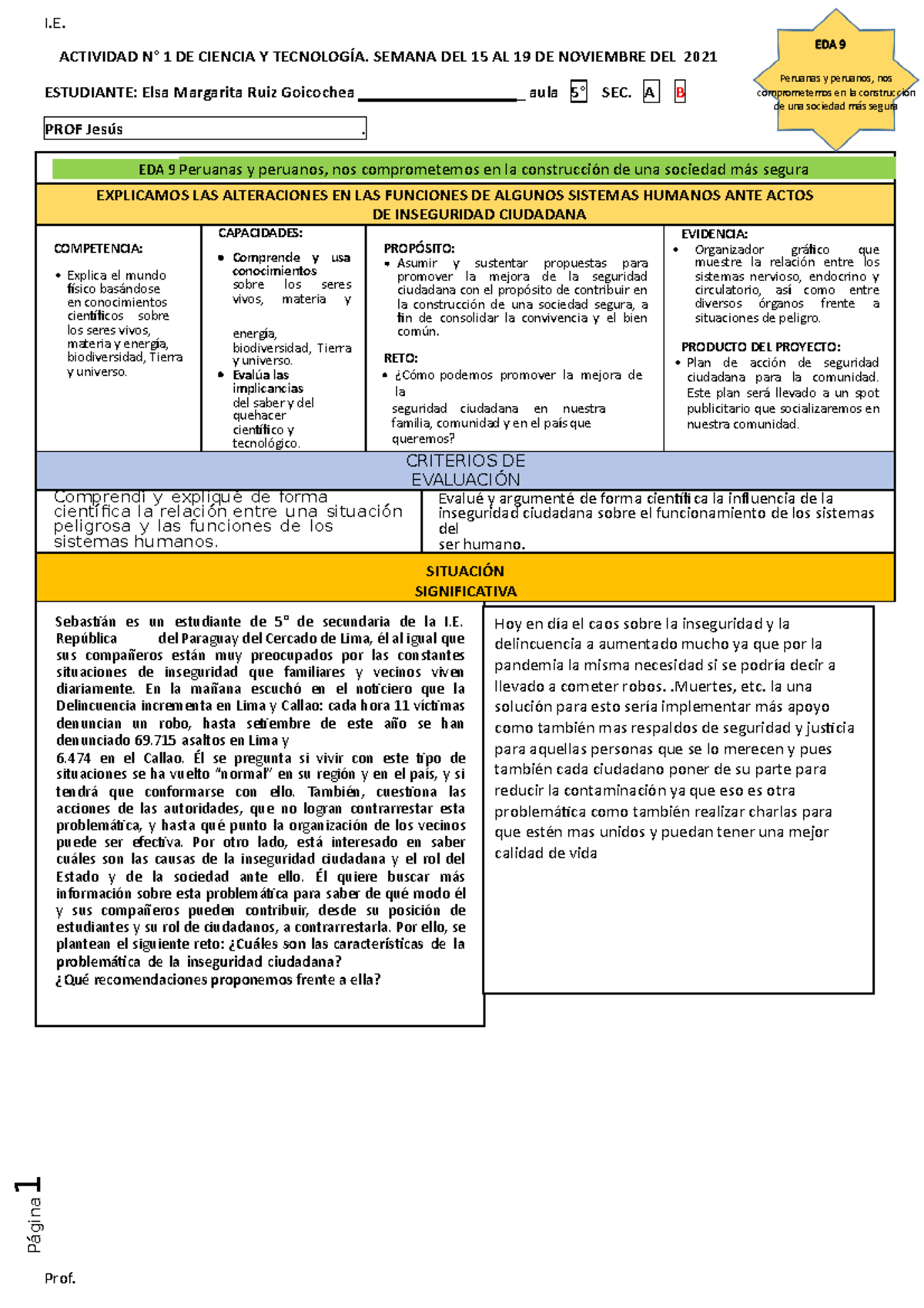5° Sec. Semana 1 EDA 9 - bola de sebo - 5° ACTIVIDAD N° 1 DE CIENCIA Y TECNOLOGÍA. SEMANA DEL 15 ...
