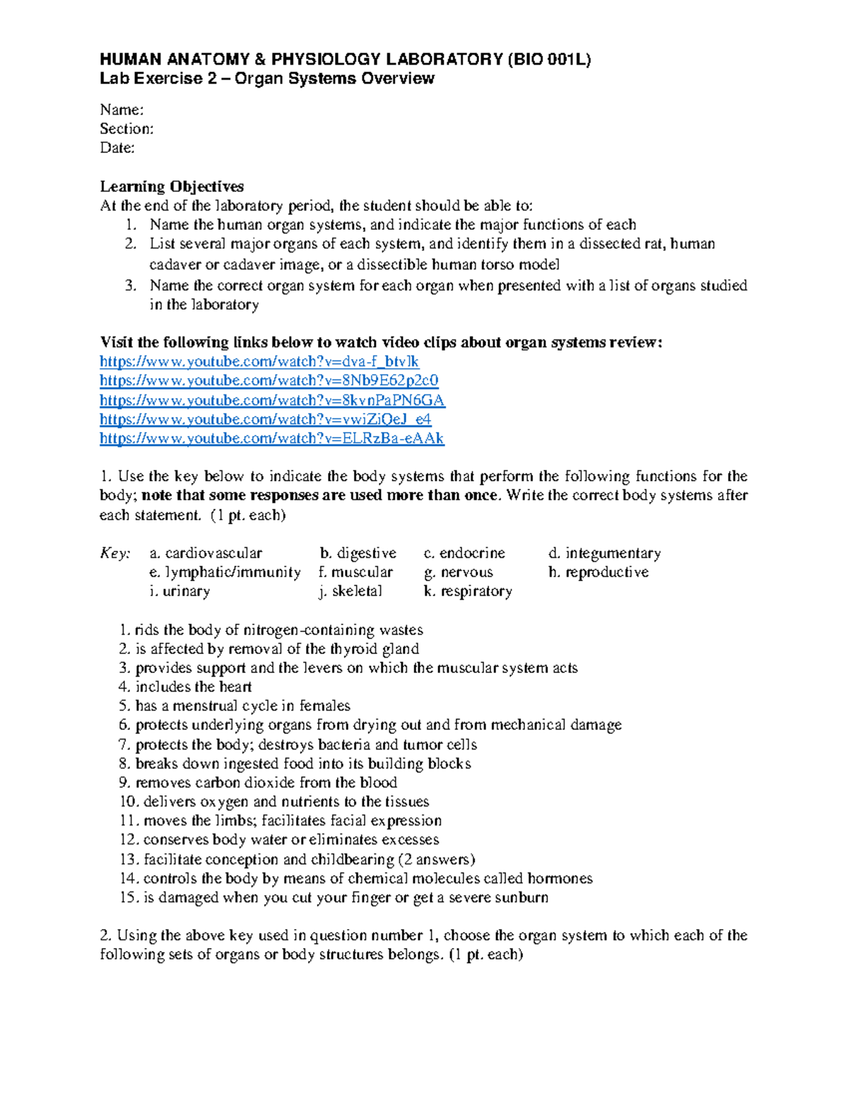 Lab-Exercise-2-Organ-Systems-Overview - HUMAN ANATOMY & PHYSIOLOGY ...