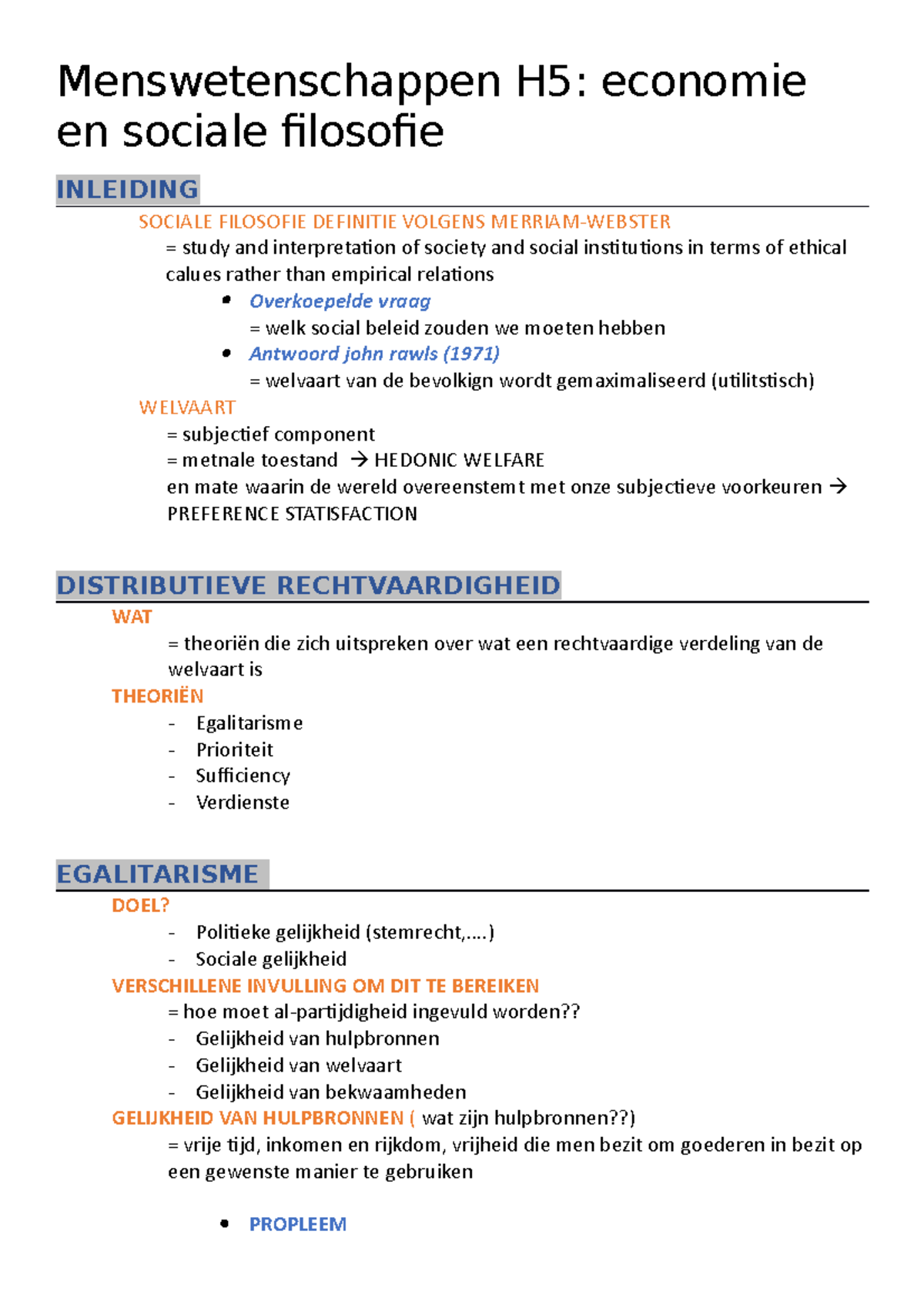 Menswetenschappen H5 - filosofie - Menswetenschappen H5: economie en ...