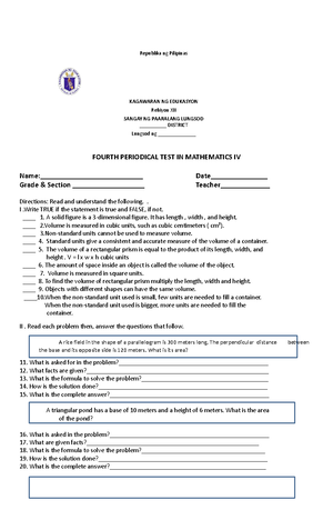 PT Filipino 4 - Q4 V1 - Republic of the Philippines Department of ...