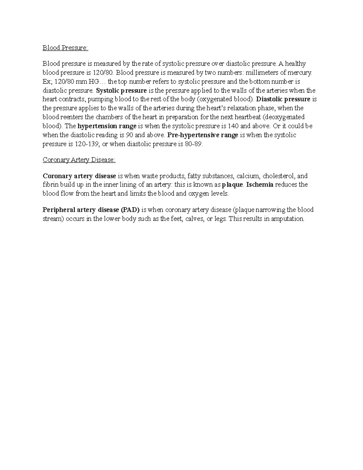 Health :: ( Notes) Part 3 - Blood Pressure: Blood pressure is measured ...