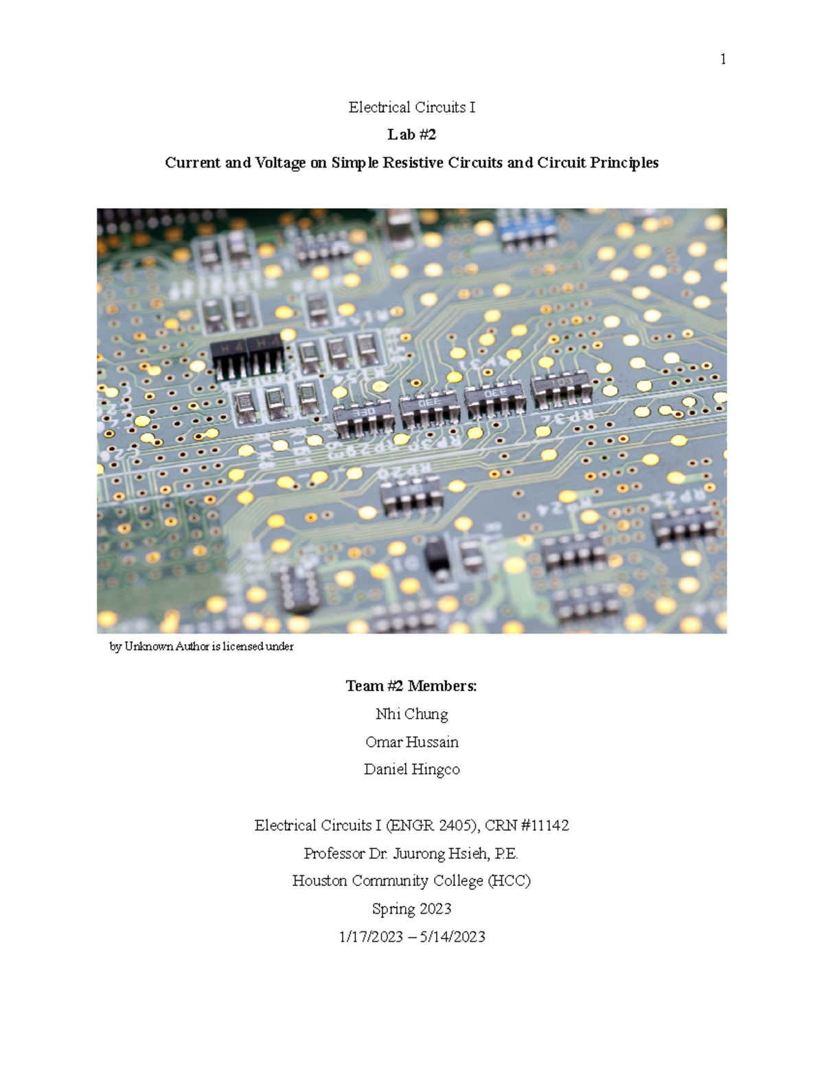 Lab #2 Current and Voltage on Simple Resistive Circuits and Circuit ...