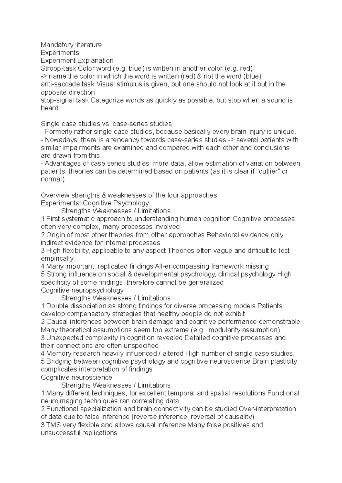 Mandatory literature - Introduction To Psychology - Mandatory ...
