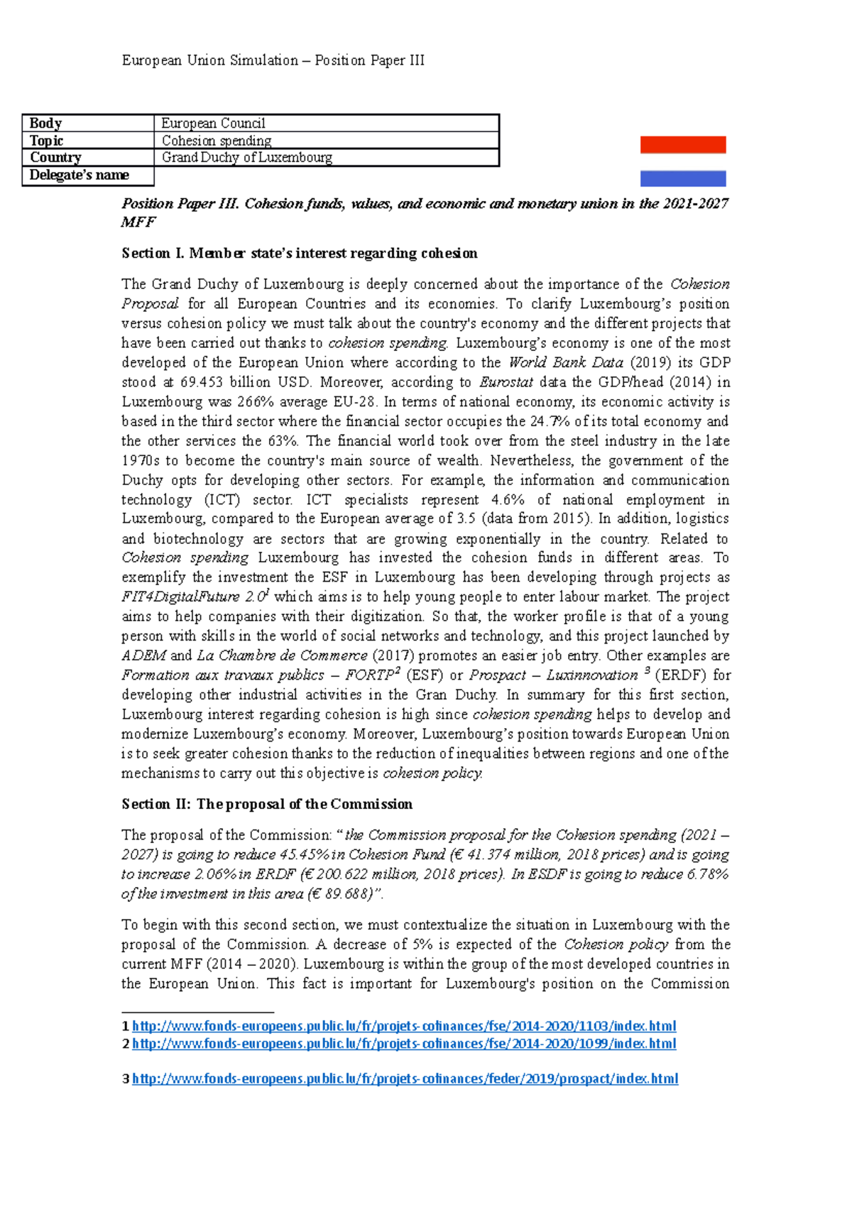 Position Paper 3 - tema 3 - European Union Simulation – Position Paper ...