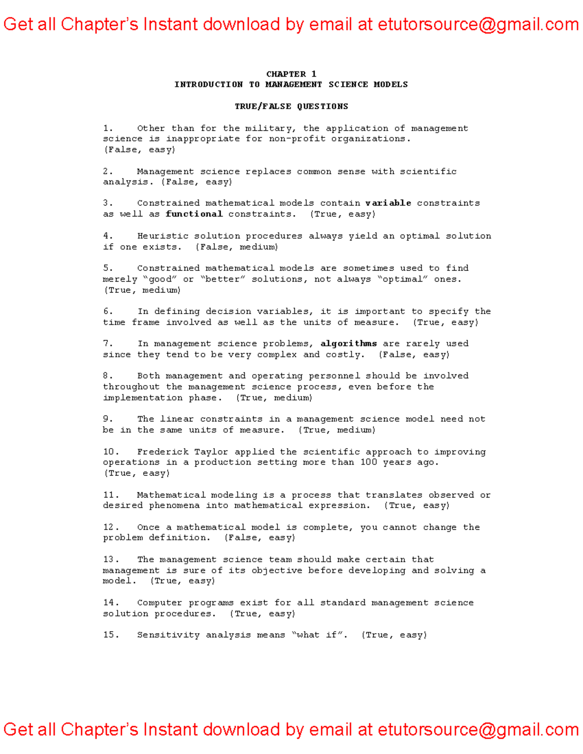 Solutions Manual For Applied Management Science 2nd Edition By Lawrence ...