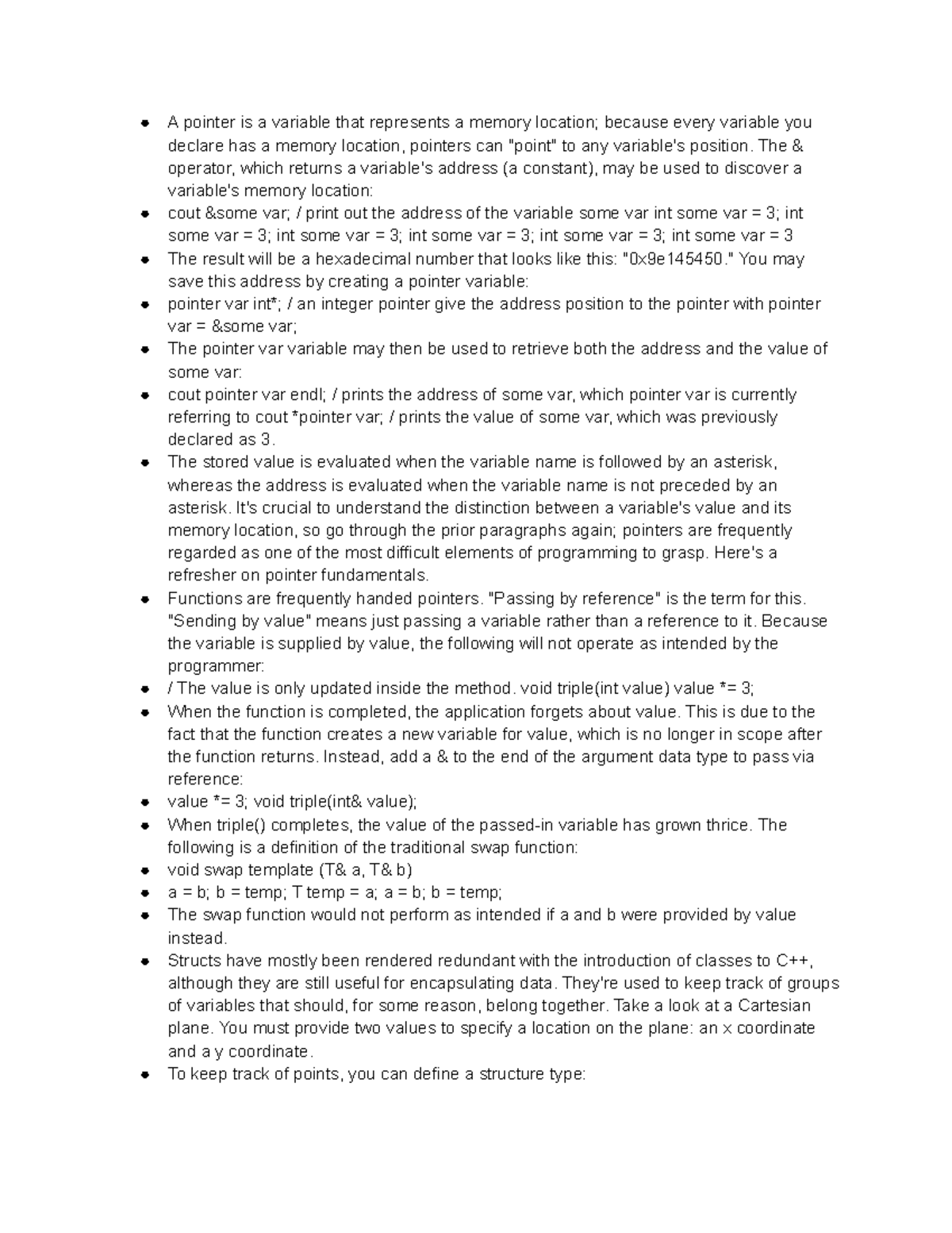 Pointers and Basic Structures in C++ - A pointer is a variable that ...