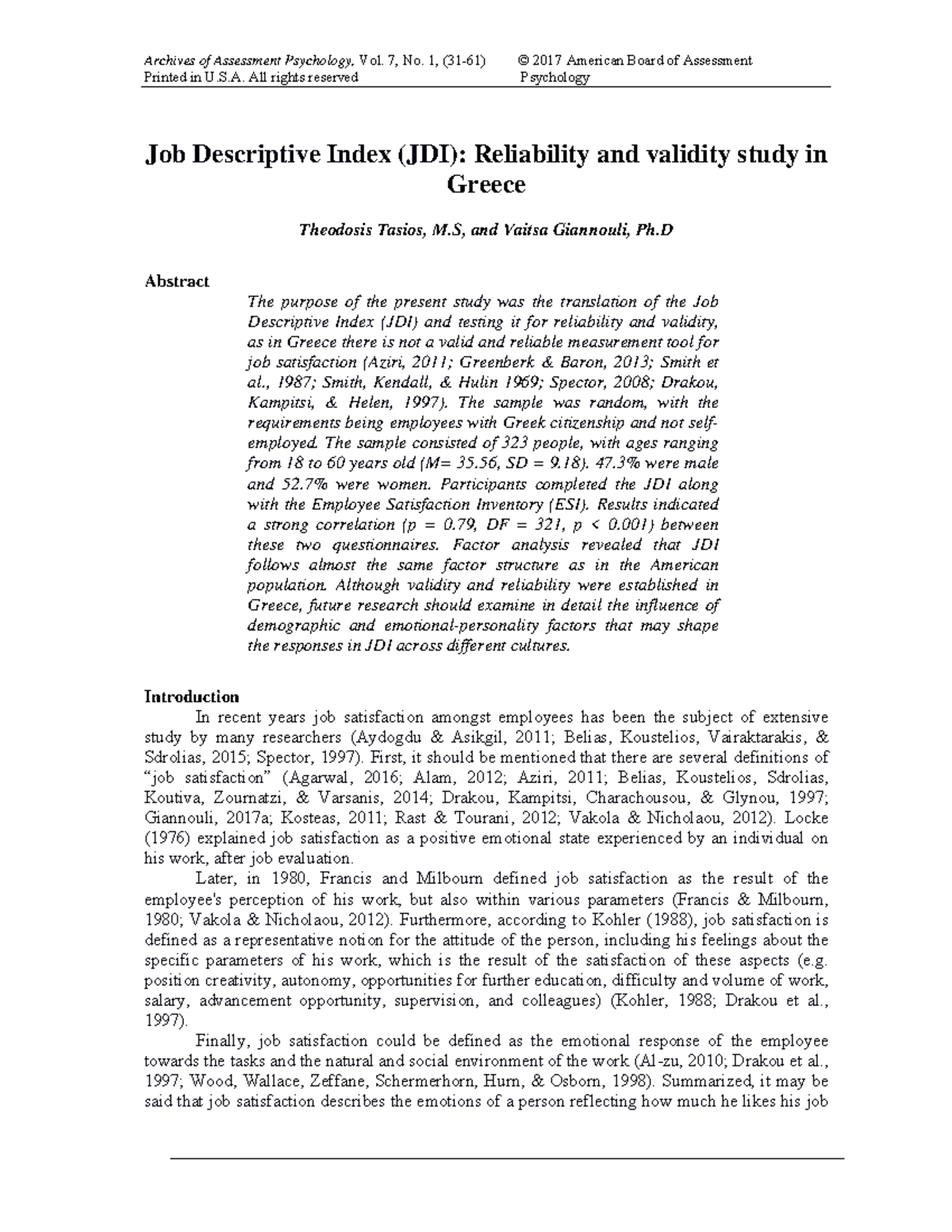 109 Article Text 382 1 10 2017 1029 Archives Of Assessment Psychology 109-article-text-382-1-10-2017-1029-archives-of-assessment-psychology