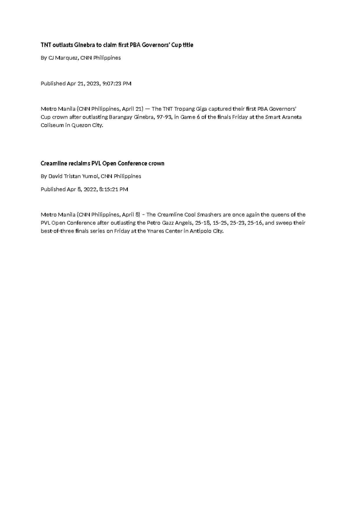 Sports news - TNT outlasts Ginebra to claim first PBA Governors' Cup ...