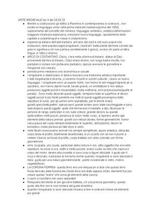 Arte medievale lez 7 - appunti presi a lezione - arte medievale lezione ...