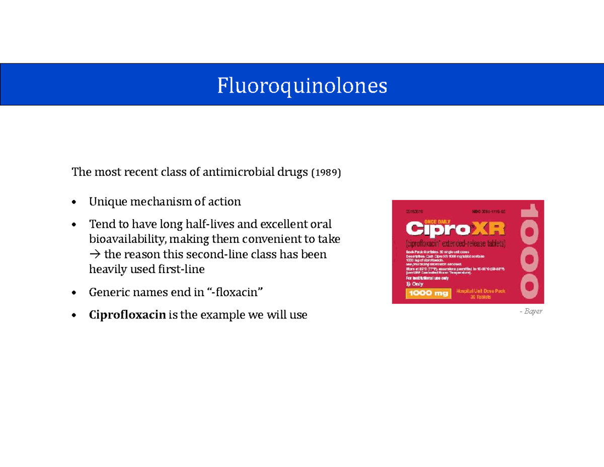 2023 BIOM 4090 AMD 05 FQ - Fluoroquinolones • Unique mechanism of ...