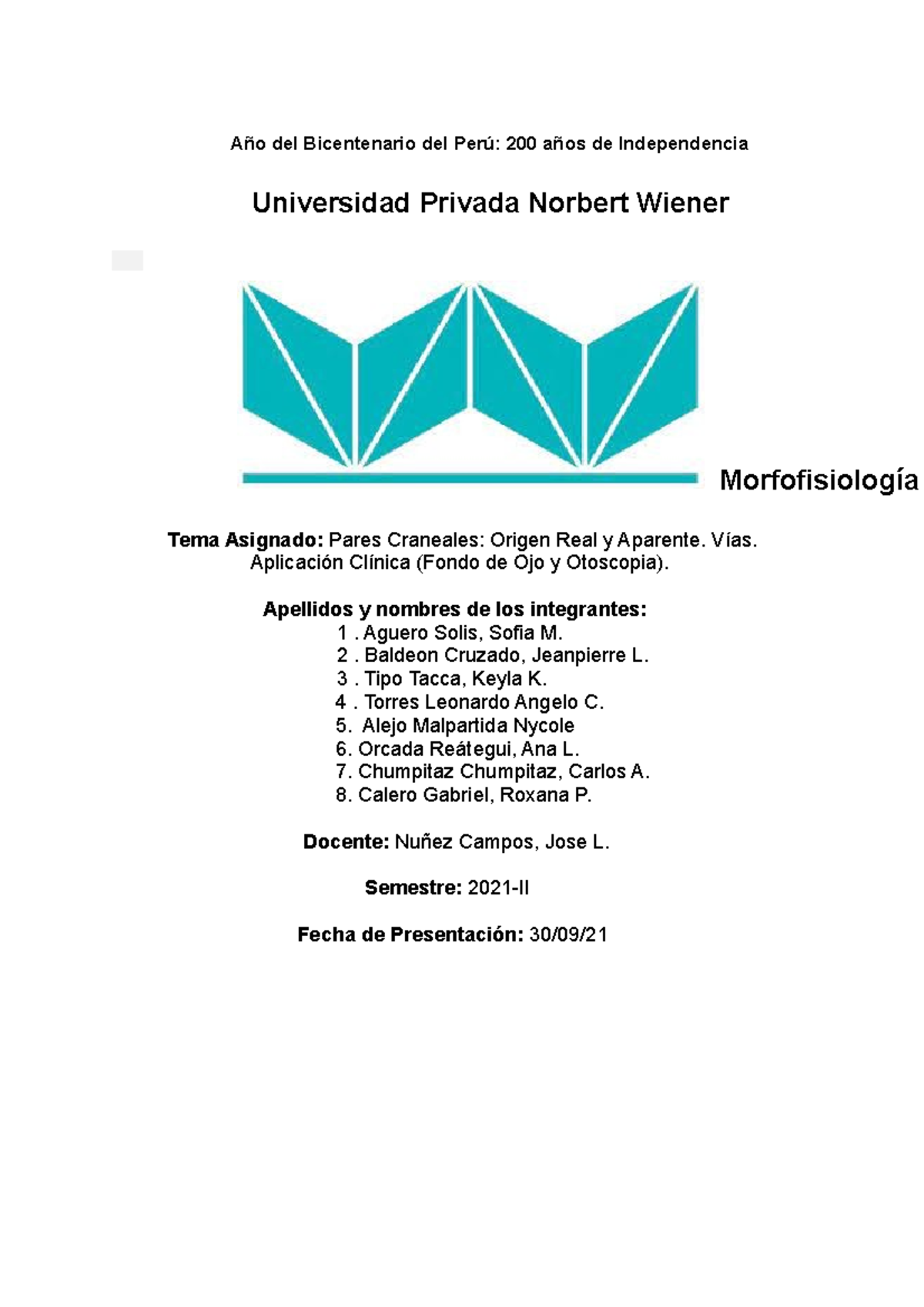 Monografia - ppt Norbert Wiener - Año del Bicentenario del Perú: 200 ...