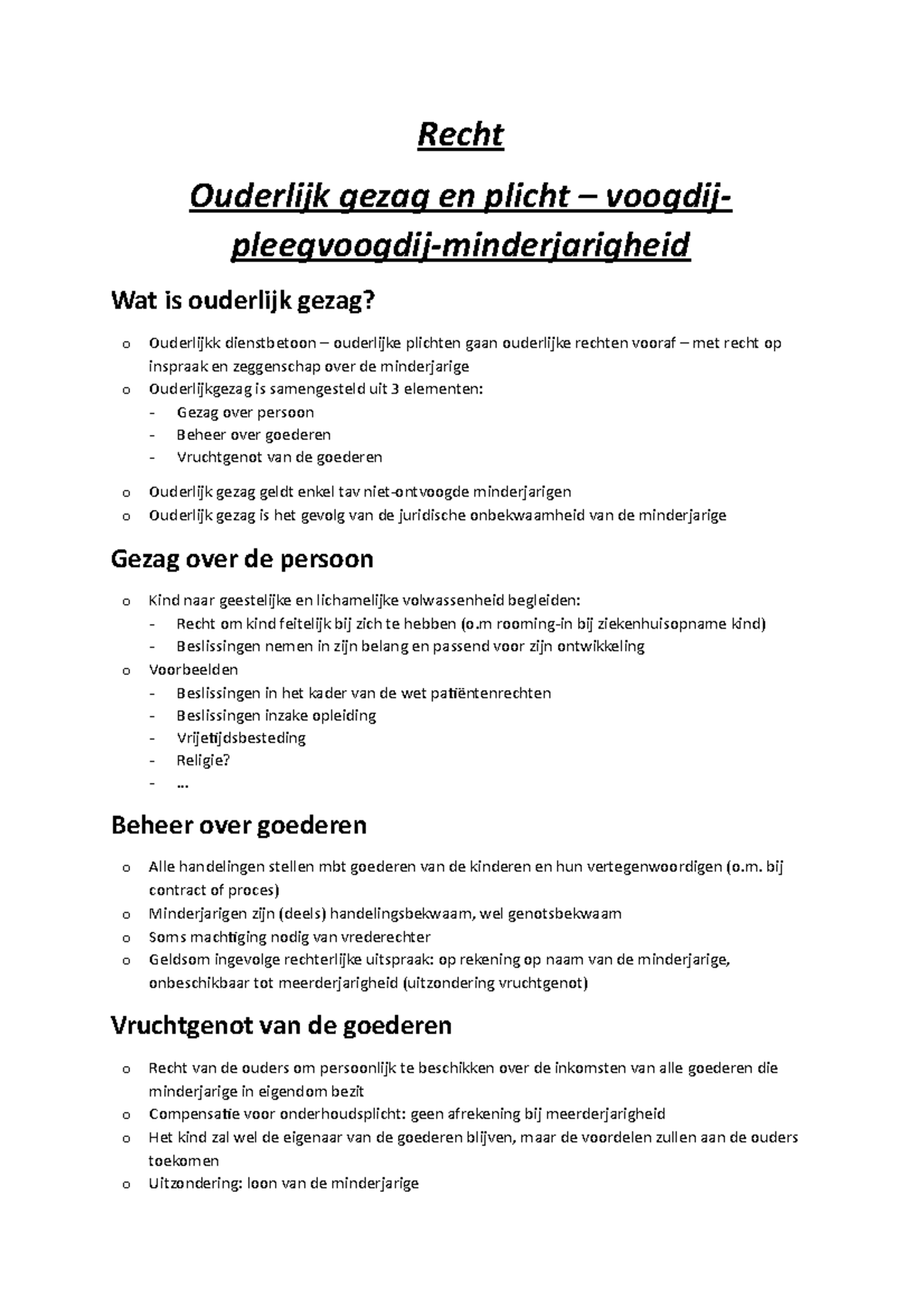 Recht en voogdij - Recht Ouderlijk gezag en plicht – voogdij ...