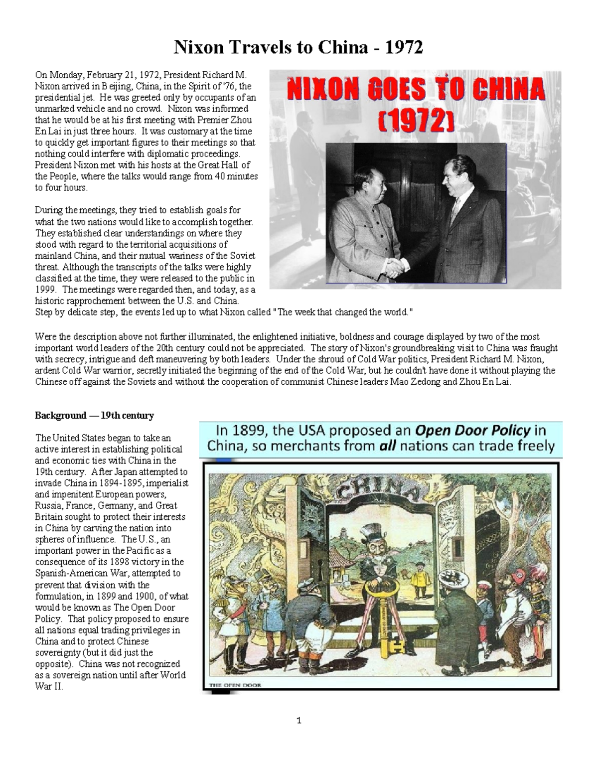 Nixon Travels to China (2024) - Nixon Travels to China - 1972 On Monday ...